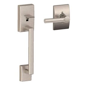 schlage fe285-cen-brw-cen century lower handle set for electronic deadbolts with, satin nickel