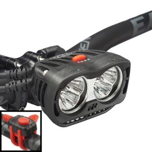 niterider pro 3600 endure remote high performance mtb race dual head 6 leds bike light, 3600 lumens durable bicycle front light. excellent off-road mtb beam pattern, black