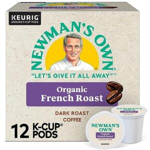 newman's own organics french roast coffee k-cup, 12 ct