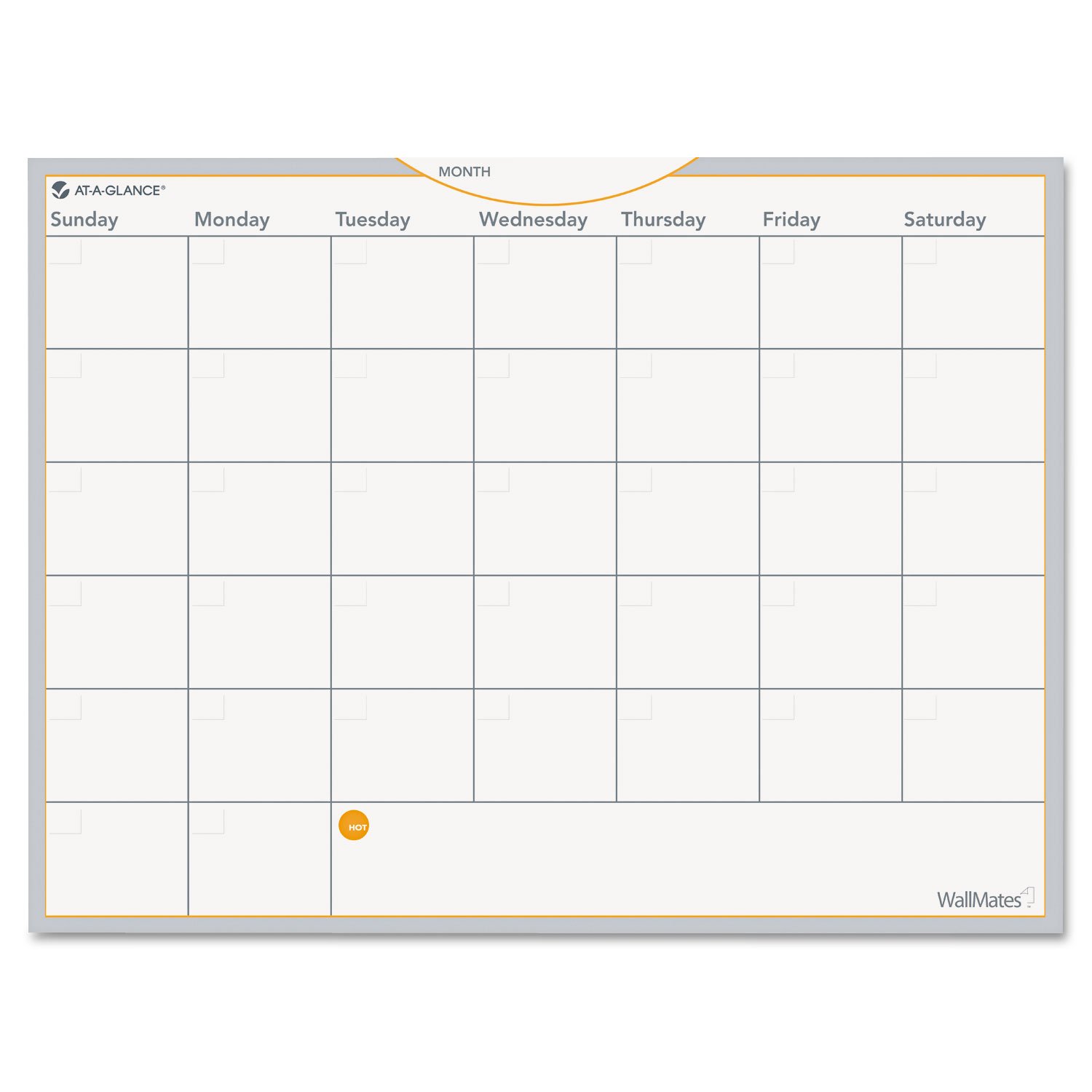 AT-A-GLANCE AW502028 WallMates Self-Adhesive Dry Erase Monthly Planning Surface, 24 x 18