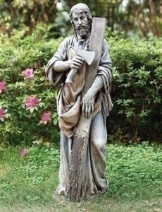 joseph's studio by roman - st. joseph the worker statue, 35.75" h, garden collection, resin and stone, decorative, religious gift, home indoor and outdoor decor, durable, long lasting