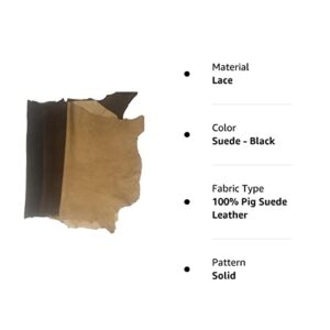 REED© LEATHER HIDES - WHOLE SKIN 7 to 10 SF - Soft Suede both sides for crafts (Suede - Black)