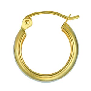 14k REAL Two Tone Gold 6mm Thickness Huggie Hoop Earrings (15mm Diameter)