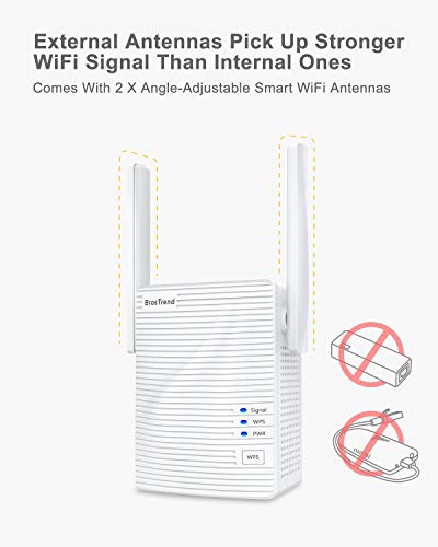 BrosTrend AC1200 WiFi to Ethernet Adapter, 1200Mbps Dual Band Universal Wireless Bridge for Printer, Smart TV, Blu-Ray Player, PlayStation, Xbox, etc, WPS Easy Setup, Connect a Wired Device to Wi-Fi