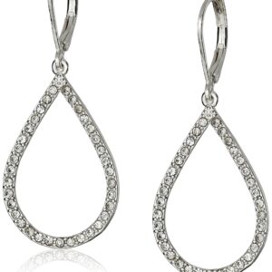 Anne Klein Ready To Shine Silver-Tone/Crystal Teardrop Earrings