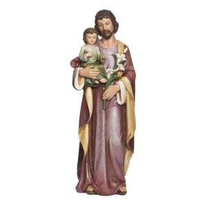 joseph's studio by roman - st. joseph and child jesus figure, renaissance collection, 25" h, resin and stone, religious gift, decoration, collection, durable, long lasting