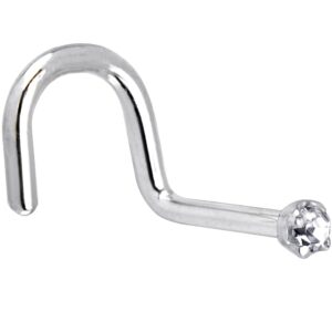 body candy 14k white gold 1.5mm diamond (0.015 cttw) right nostril screw 18 gauge