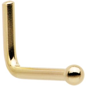 body candy 18 gauge 14k yellow gold 1.5mm ball l-shaped nose ring