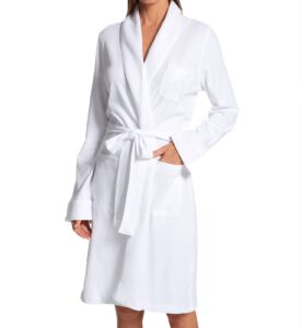 lauren ralph lauren essentials quilted collar and cuff robe white md (us 8-10)