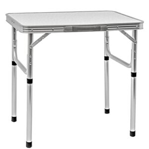 aluminum portable folding camp table with carry handle - by trademark innovations, white