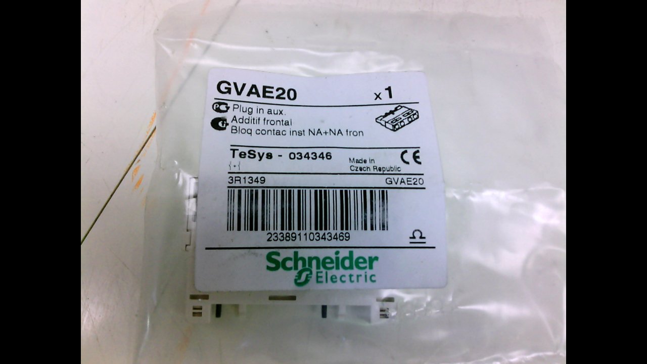 Schneider Electric Gvae20 Auxiliary Contact Block, Plug in Gvae20