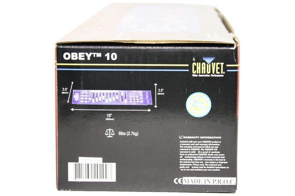 Chauvet Obey 10 LED Universal DMX-512 Lighting Controller + 10' + 25' Cables