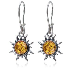 ian and valeri co. amber sterling silver sun earrings