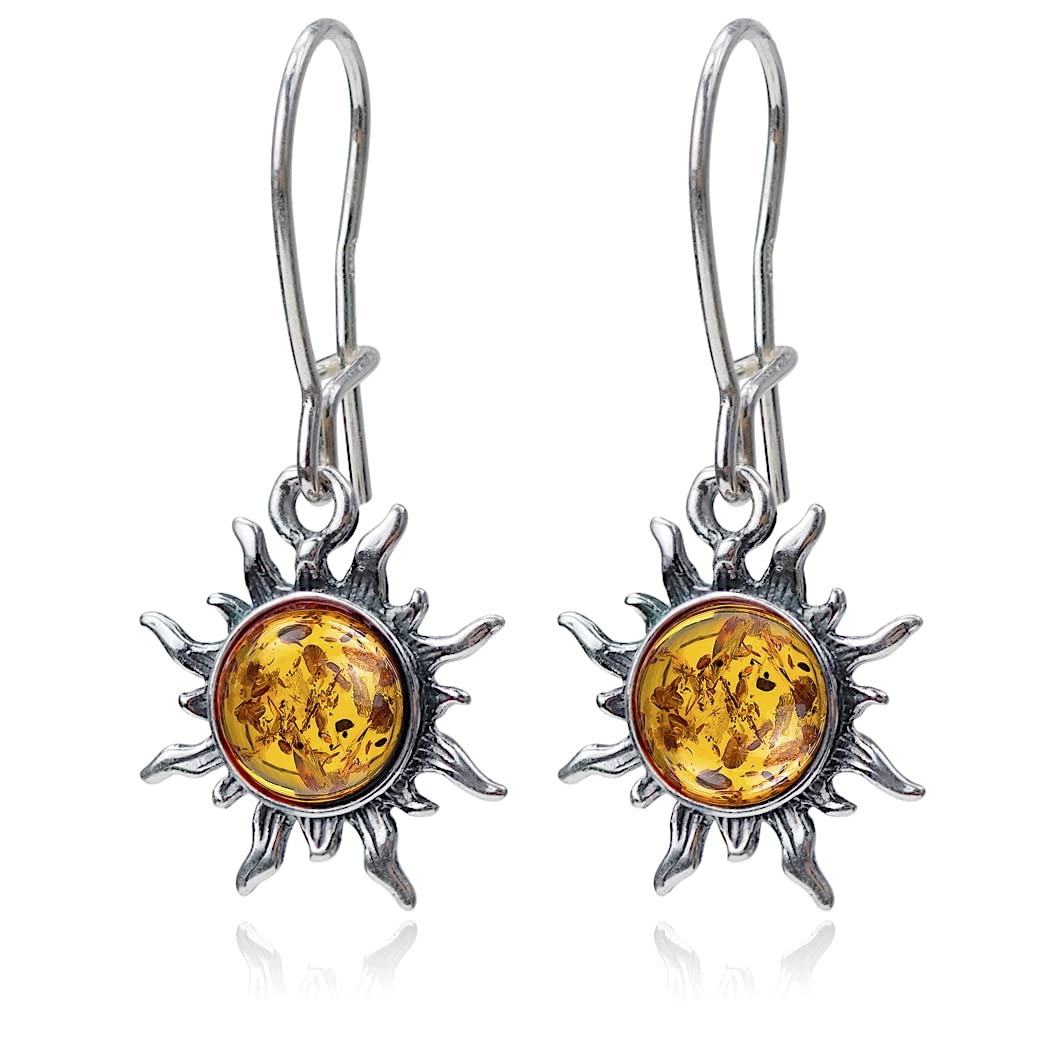 Ian and Valeri co. Amber Sterling Silver Sun Earrings