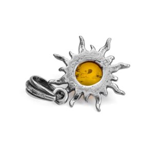 Ian and Valeri Co. Amber Sterling Silver Small Sun Pendant