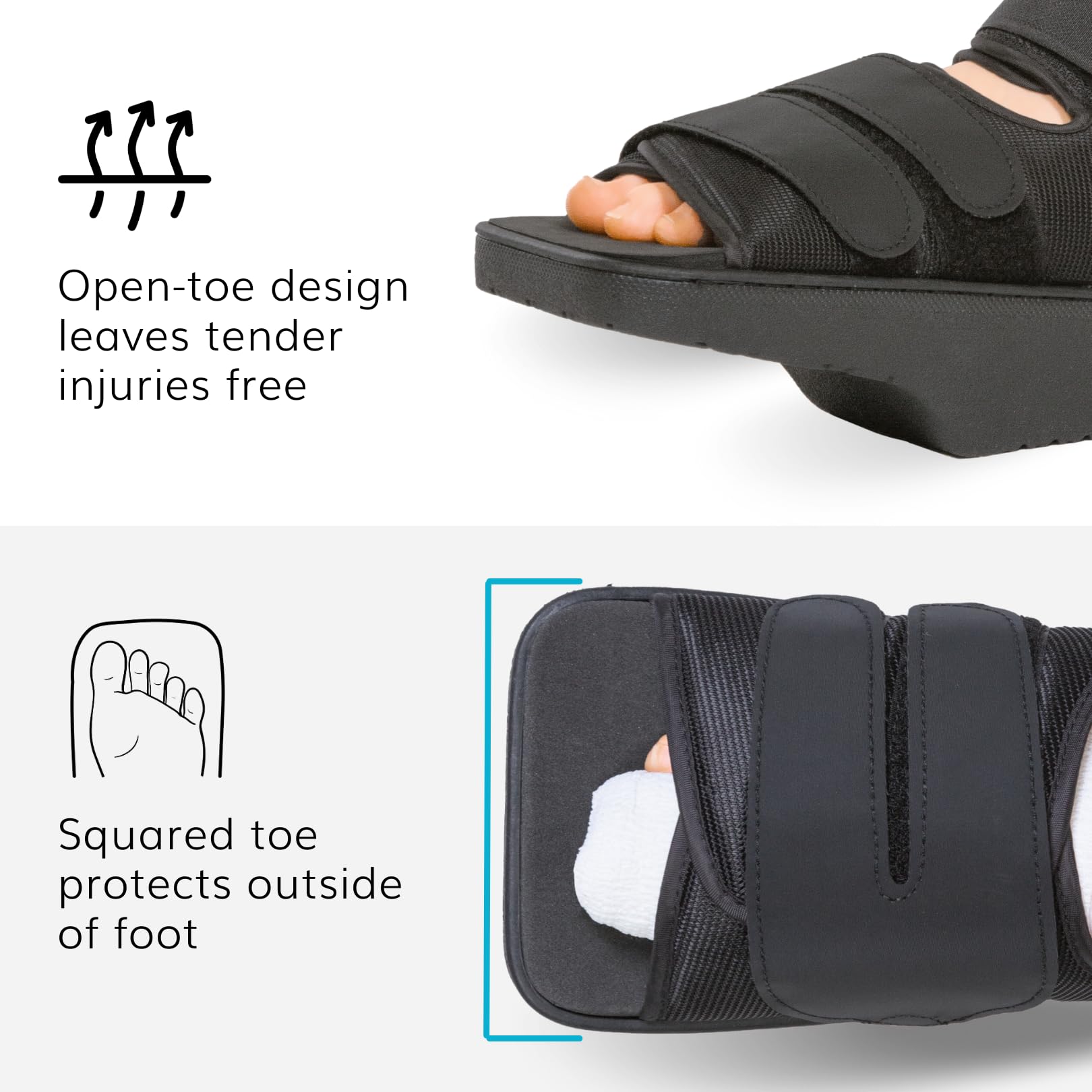 Forefoot Off-Loading Healing Shoe - Non-Weight Bearing Medical Boot for Diabetic Foot Ulcer Protection, Metatarsalgia Pain and Post Bunion, Mallet or Hammer Toe Surgery (Medium)