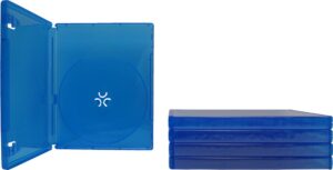 (5) blue game cases - compatible with playstation 4 - 1 disc capacity - 14mm - #vgbr14ps4bl