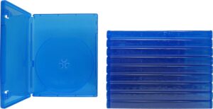 (10) blue game cases - compatible with playstation 4 - 1 disc capacity - 14mm - #vgbr14ps4bl