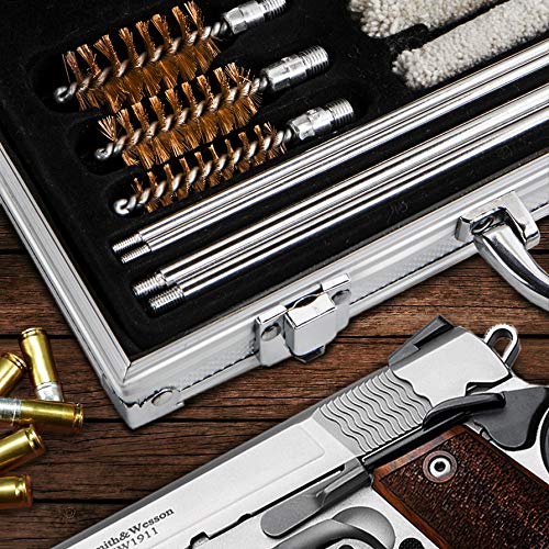 XtremepowerUS 106pc Universal Gun Cleaning Kit Brass Rifle Pistol Handgun Shotgun Firearm Cleaner Service Kit Carrying Storage Case