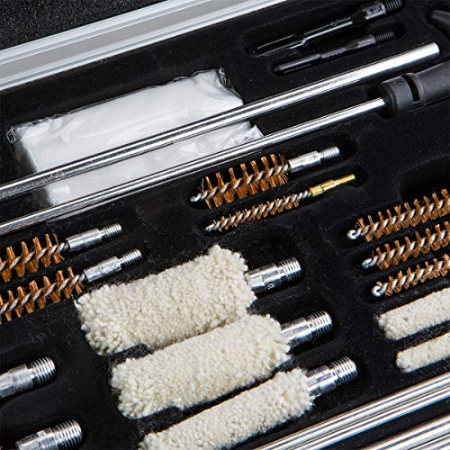 XtremepowerUS 106pc Universal Gun Cleaning Kit Brass Rifle Pistol Handgun Shotgun Firearm Cleaner Service Kit Carrying Storage Case