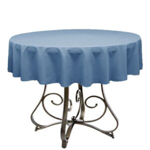 new creations fabric & foam inc, 60" round polyester poplin tablecloth, for 48" small round table, (steel blue)