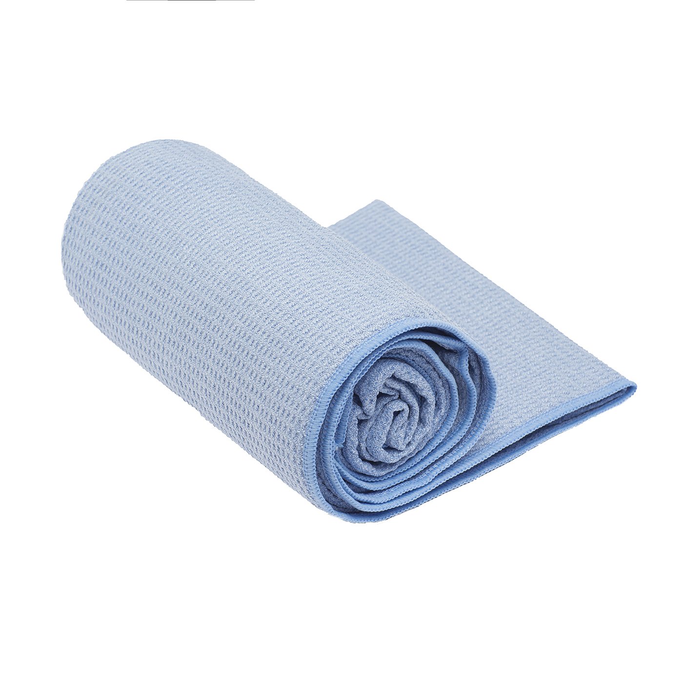 Shandali Stickyfiber Hot Yoga Towel - Silicone Backed Yoga Mat-Sized, Absorbent, Non-Slip, 24" x 72" Bikram, Gym, and Pilates - (Blue, Standard)