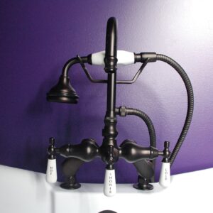 67" Acrylic Slipper Clawfoot Tub & Complete Deck Mount Gooseneck Plumbing Package in Oil Rubbed Bronze- "Miller"