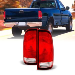 akkon - for 97-03 ford f150 / 04 f150 heritage / 99-07 super duty red clear lens oe factory style tail brake lights