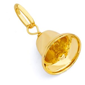 the world jewelry center 14k real yellow gold bell charm pendant