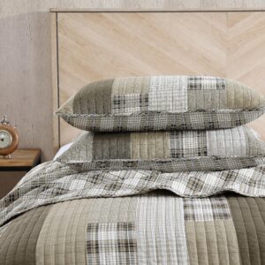 Eddie Bauer - King Quilt Set, Cotton Reversible Bedding with Matching Shams, Home Decor for All Seasons (Fairview Sand, King)