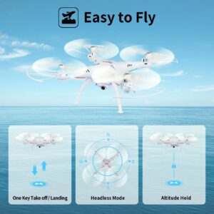 Cheerwing Syma X5SW-V3 WiFi FPV Drone 2.4Ghz 4CH 6-Axis Gyro RC Quadcopter Drone with Camera, White