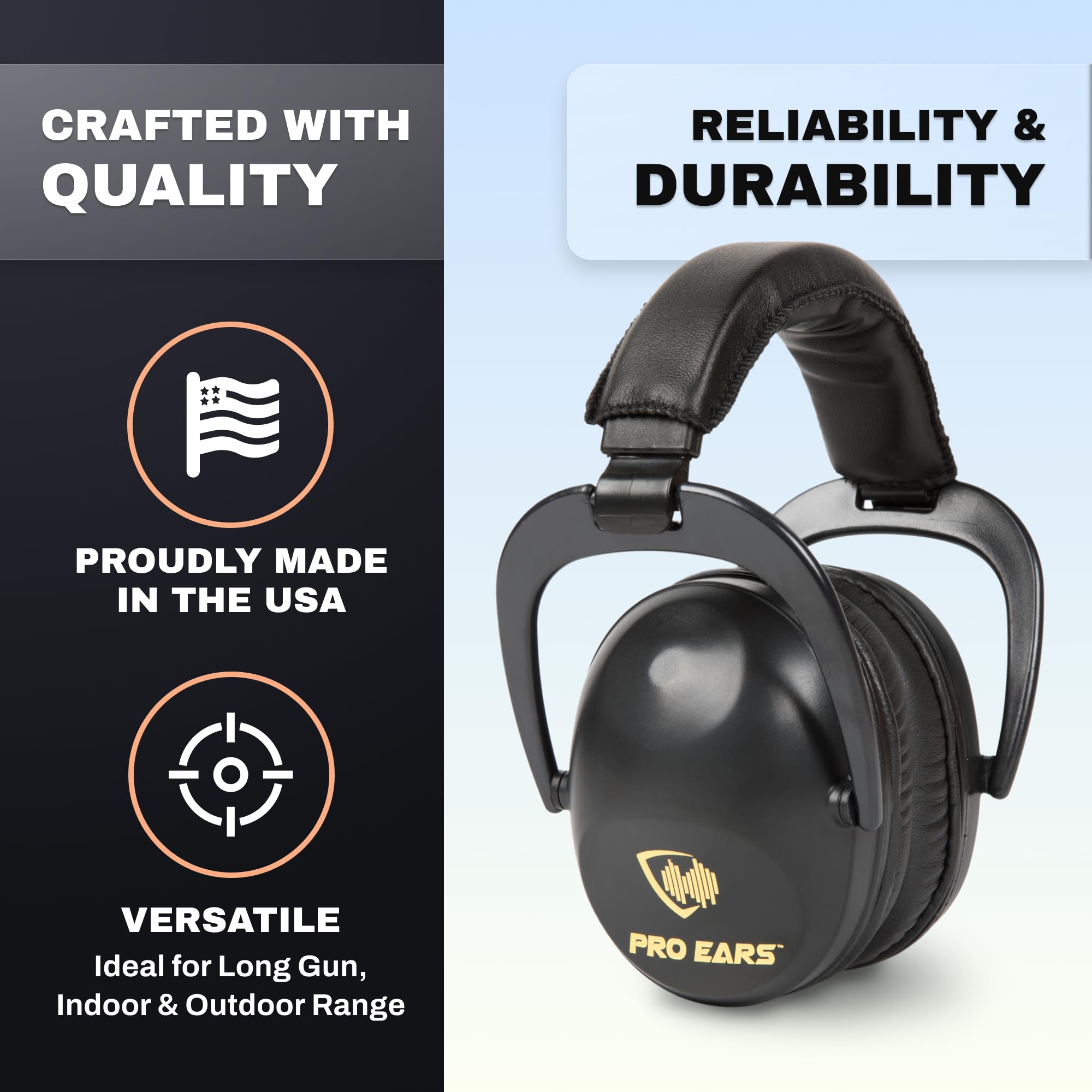 Pro Ears Ultra Sleek Passive Hearing Protection Ear Muffs, Superior Comfort for Long Gun Use, Indoor and Outdoor Range, NRR 26, Made in USA, Adjustable and Padded, Purple Zebra