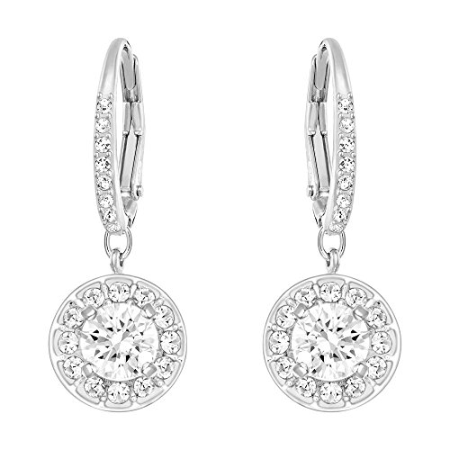 Swarovski Crystal Authentic Attract Rhodium Plated Enchanting and Bedazzling White Light Pierced Earrings