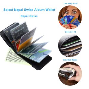 Napal Swiss Set of 2 Top Leather RFID Credit Card Wonder Wallet Magic Slim Wallets for Men