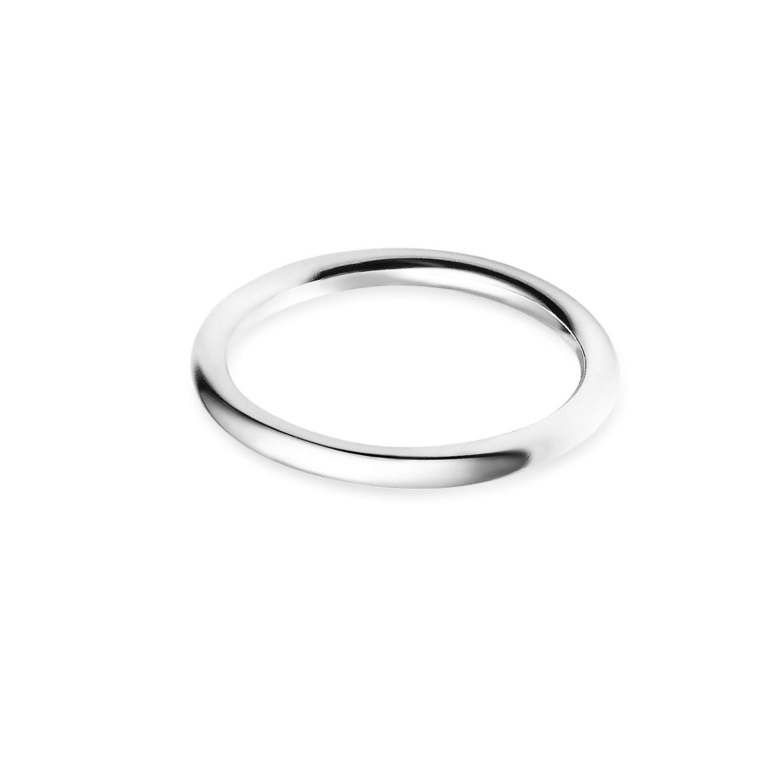 SILVERLINE JEWELRY Sterling Silver 2mm Plain Round Dome Comfort Fit Wedding Band Ring Size 10