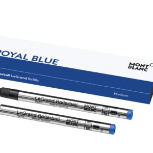 Montblanc Rollerball LeGrand Refills (M) Royal Blue 124503 – Pen Refills for Meisterstück LeGrand Rollerball Pens with a Medium Tip – 2 x Blue Pen Cartridges