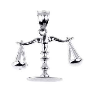 high polished 925 sterling silver 3d scales of justice charm pendant