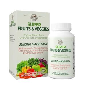 country farms super fruits and veggies capsules, whole food supplement, powerful antioxidant, supports energy, immune health, boosts digestive health, 30 super foods, 30 servings