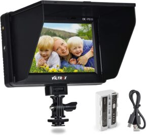 7 inch 4k hdmi field monitor kit, viltrox dc-70 ii on camera monitor with hdmi output, peaking focus assist video monitor with sunshade hood/battery