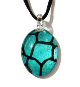 handmade dinosaur egg style glass pendant glass blown necklace jewelry no.1 - collection y2015