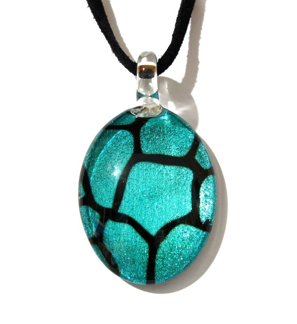 Handmade Dinosaur Egg Style Glass Pendant Glass Blown Necklace Jewelry No.1 - Collection Y2015