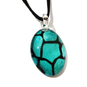 Handmade Dinosaur Egg Style Glass Pendant Glass Blown Necklace Jewelry No.1 - Collection Y2015