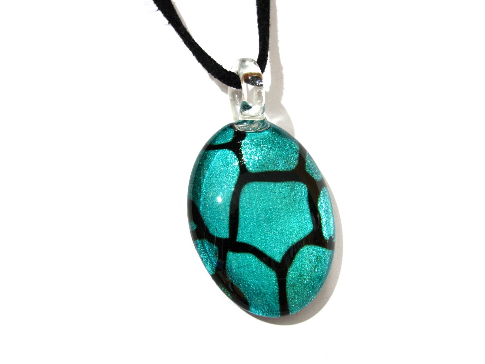 Handmade Dinosaur Egg Style Glass Pendant Glass Blown Necklace Jewelry No.1 - Collection Y2015