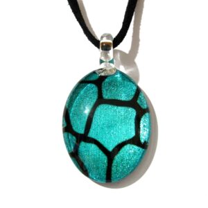 Handmade Dinosaur Egg Style Glass Pendant Glass Blown Necklace Jewelry No.1 - Collection Y2015