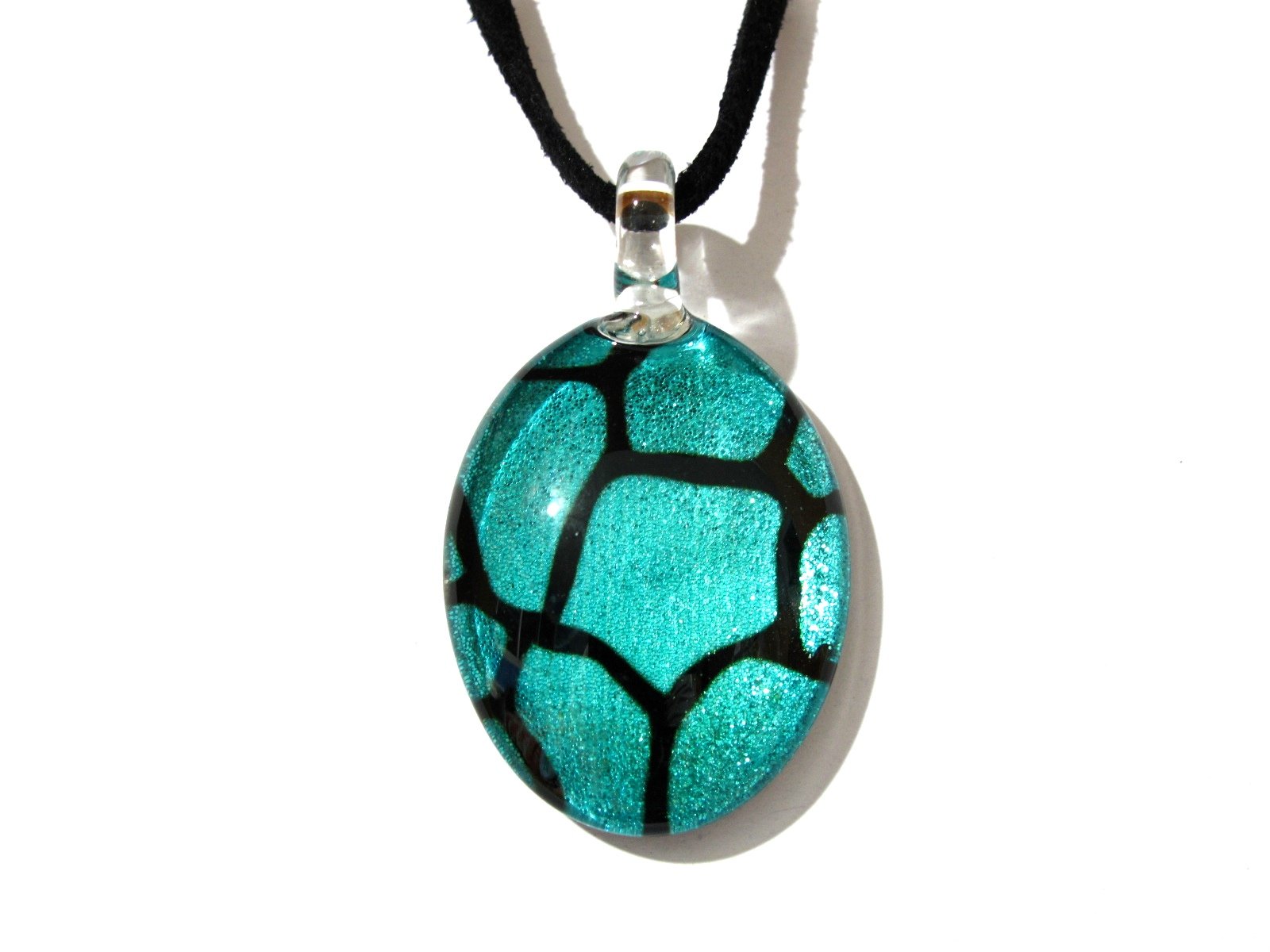 Handmade Dinosaur Egg Style Glass Pendant Glass Blown Necklace Jewelry No.1 - Collection Y2015