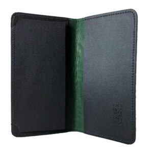 Oberon Design Celtic Braid Embossed Genuine Leather Checkbook Cover, 3.5x6.5 Inches, Green, Made in the USA