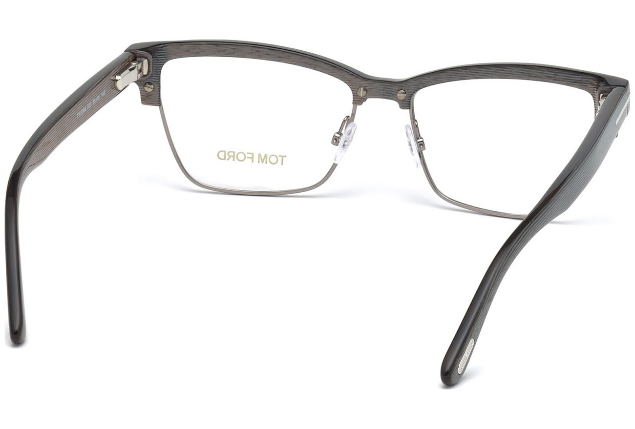 Tom Ford TF5364 Rectangular Eyeglasses FT5364 (020 Chalkstripe Gray/Palladium, 53)