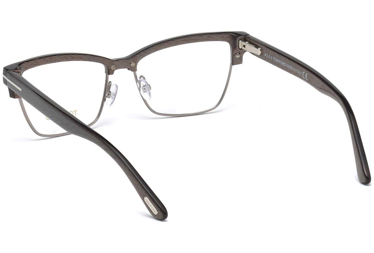 Tom Ford TF5364 Rectangular Eyeglasses FT5364 (020 Chalkstripe Gray/Palladium, 53)