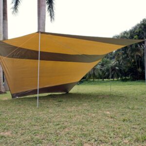 Hasika Camping Tent Tarp Extremely Large Canopy with 4 Poles Ripstop Sun Shelter Rainly for SUV Truck Picnic Activities