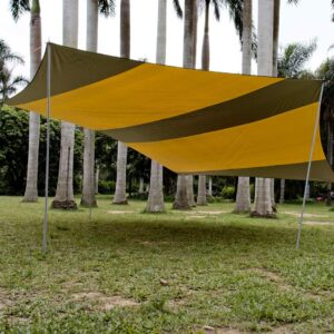 Hasika Camping Tent Tarp Extremely Large Canopy with 4 Poles Ripstop Sun Shelter Rainly for SUV Truck Picnic Activities